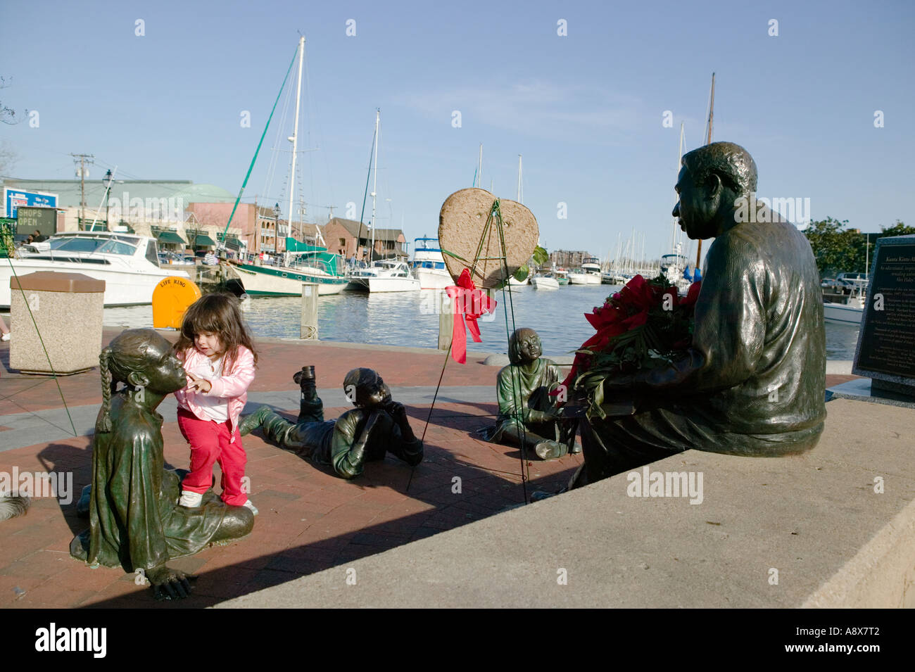 Bronze statue honors Roots author Alex Haley Annapolis Maryland Stock ...