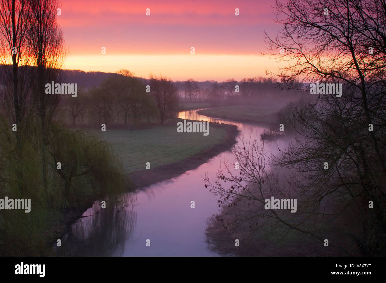 Sunrise over the river Wensum Stock Photo - Alamy