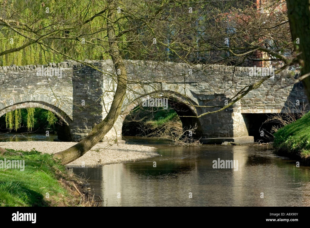 valley of the river clun view from clun castle clun village shropshire ...