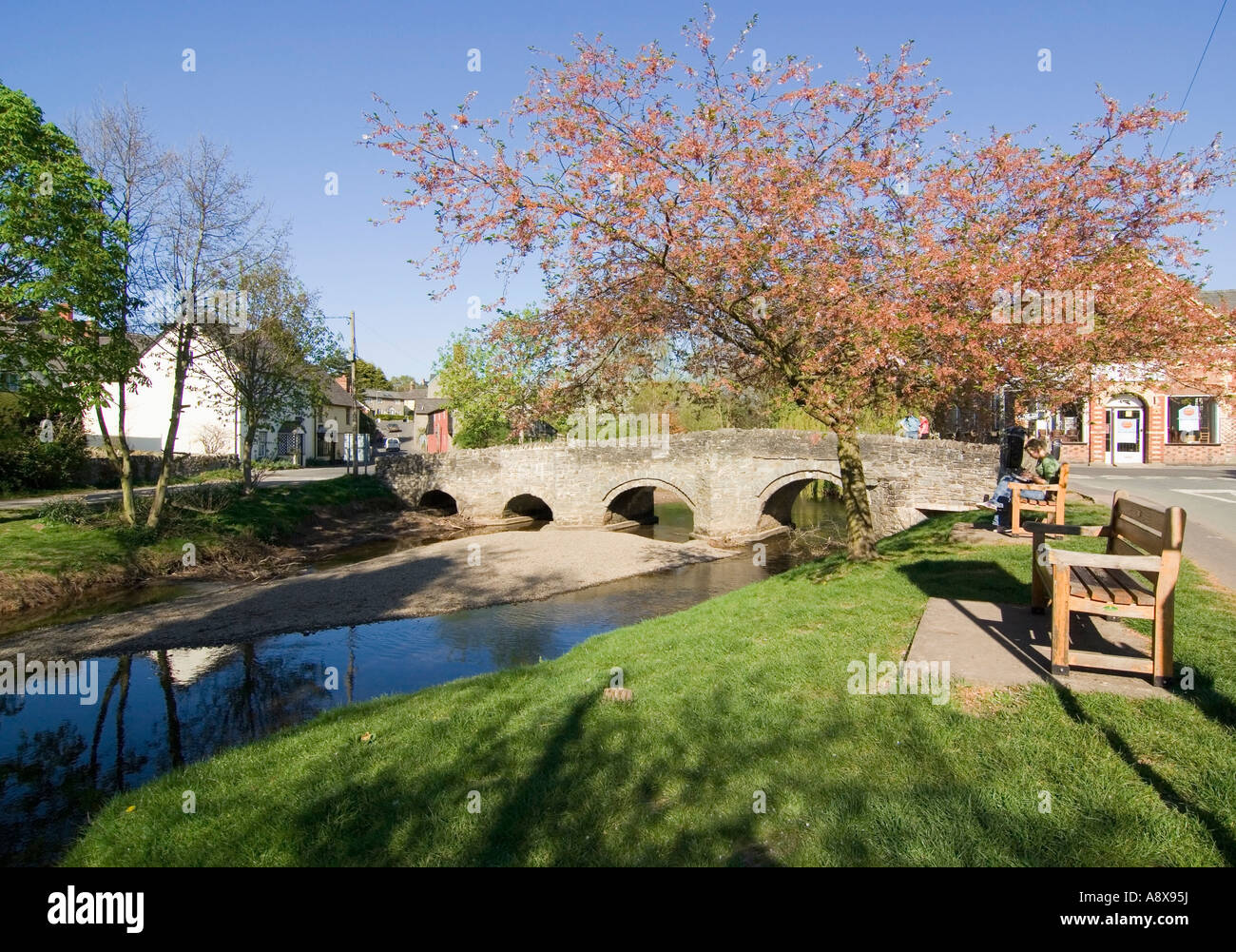 river clun clun village shropshire the midlands england uk Stock Photo ...