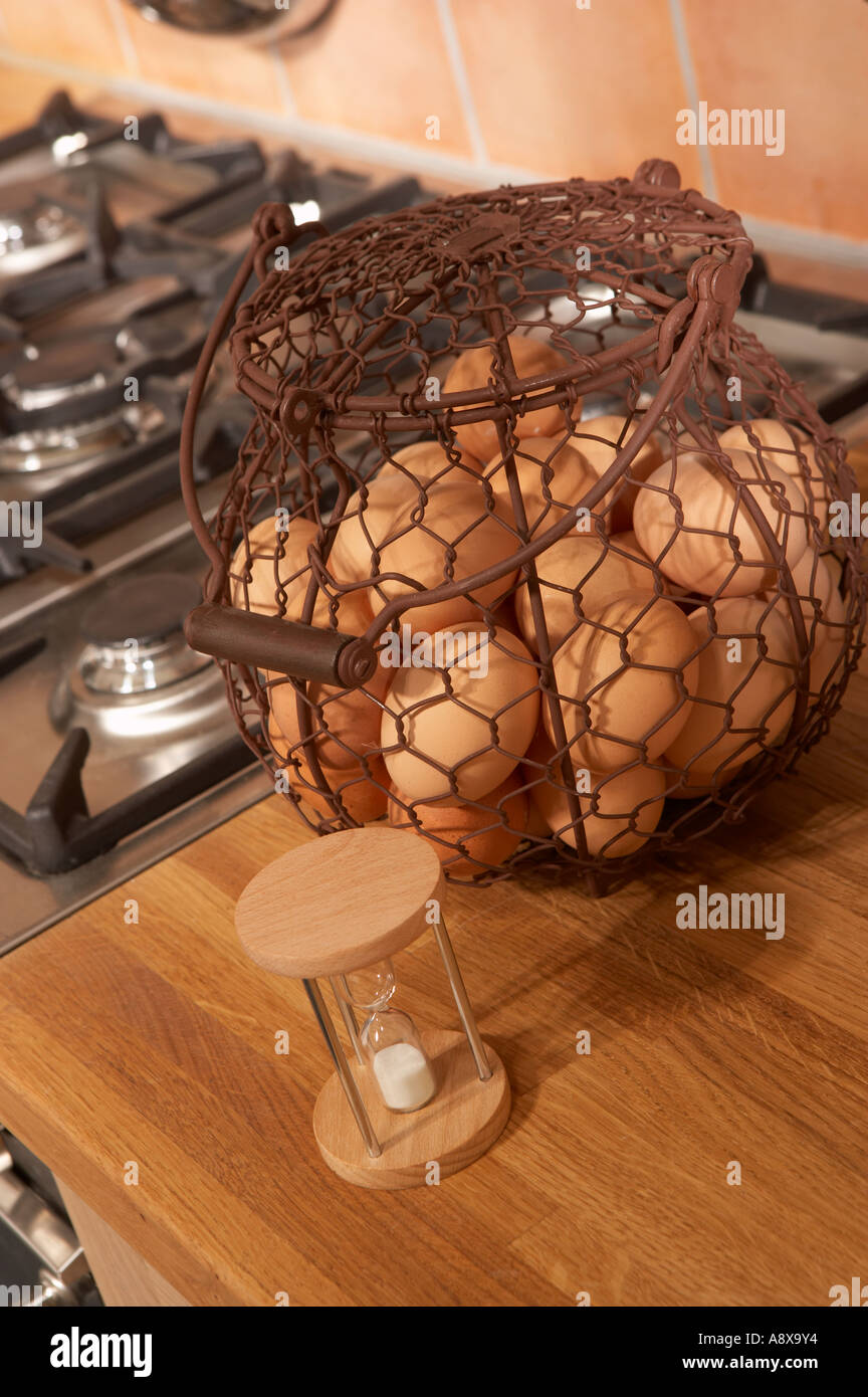 MODERN KITCHEN WITH GAS COOKER HOB AND COOKING UTENSILS Stock Photo - Alamy