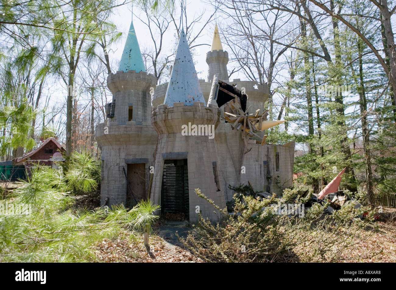 Collapsed castle at the defunct Enchanted Forest Ellicott City Maryland ...