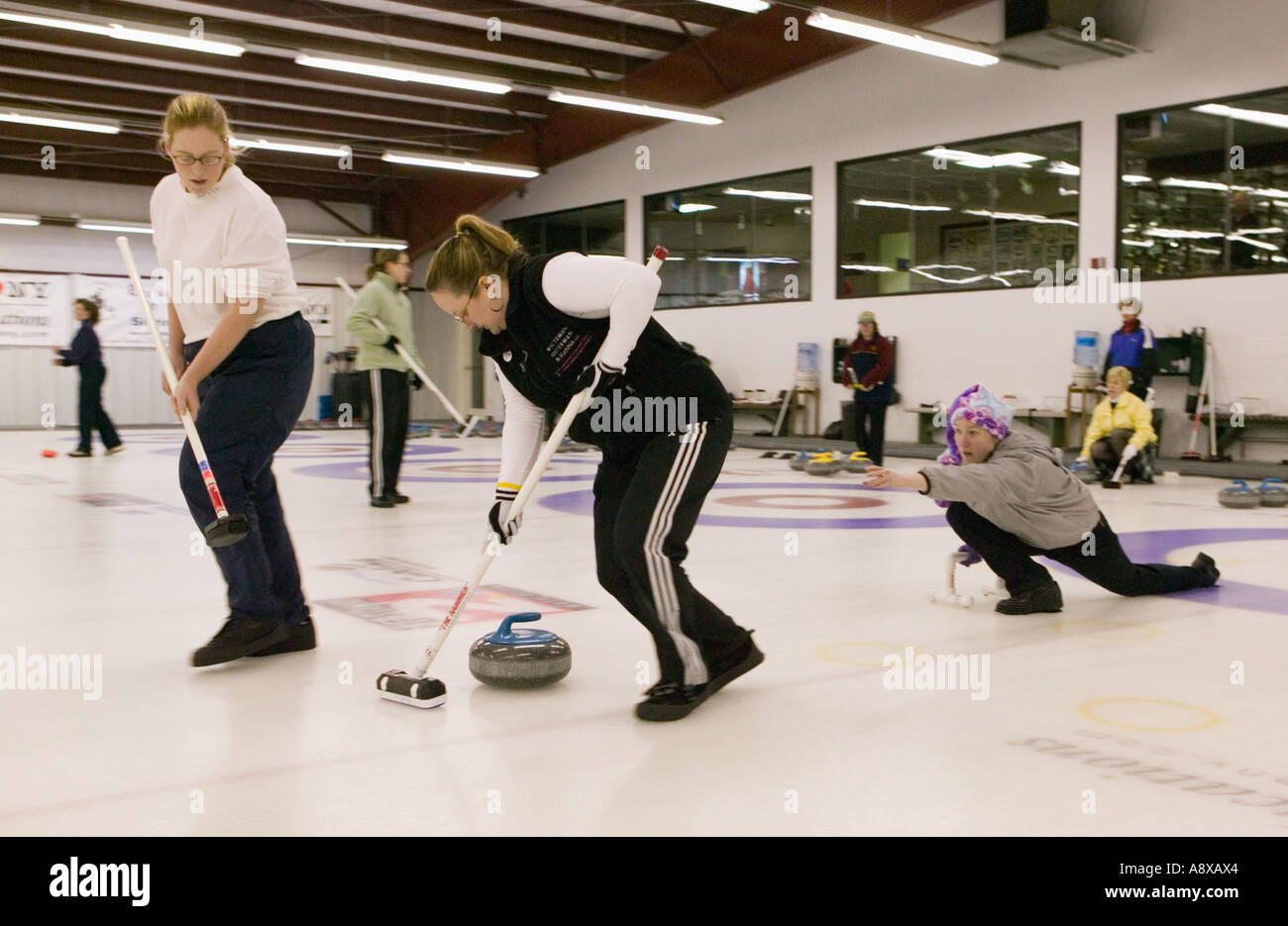 Womens curling league Utica New York Stock Photo - Alamy