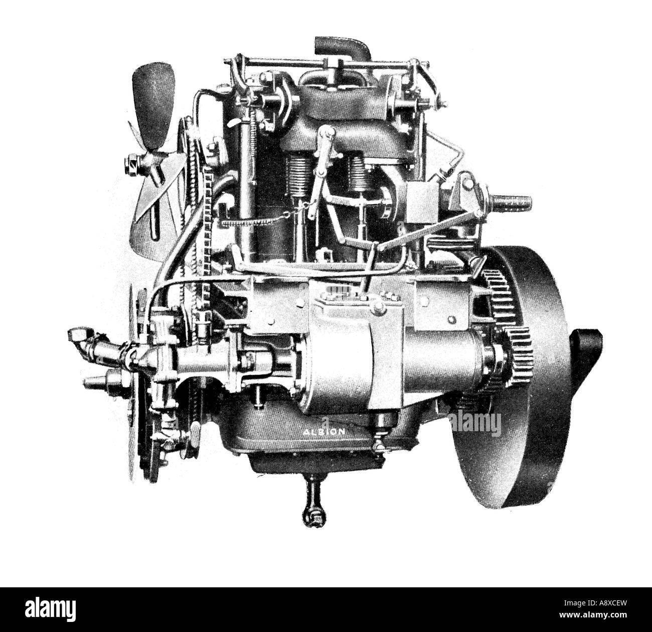 Vintage car engine diagram hi-res stock photography and images - Alamy
