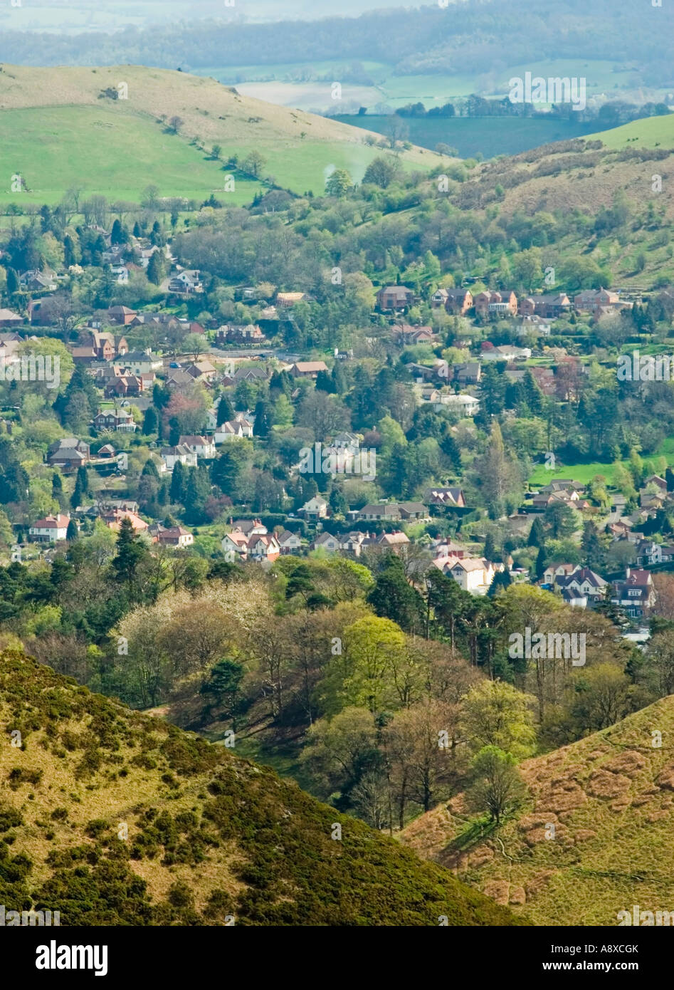 long mynd shropshire england uk view of church stretton Stock Photo - Alamy