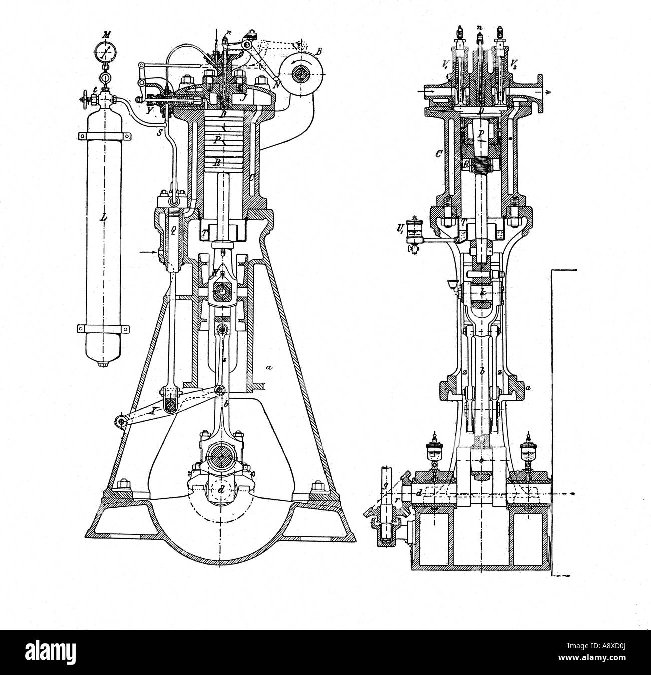 First Diesel Engine Diagram 1895 Rudolf Diesel Engine Patent Print Art
