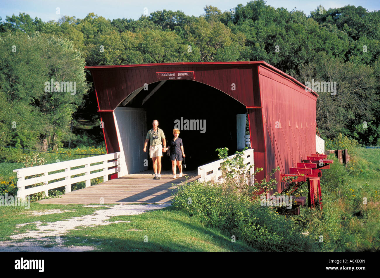Elk270 1374 Iowa Madison County Roseman covered bridge 1883 Stock Photo ...