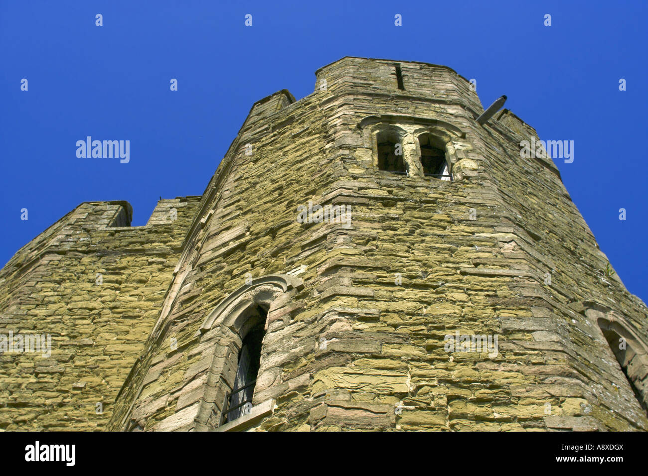 tower stone turret stokesay castle shropshire england uk Stock Photo ...