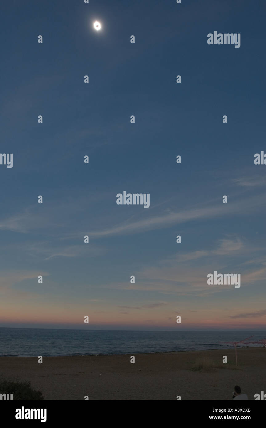 Wide field photo of the total solar eclipse of March 29, 2006, seen ...