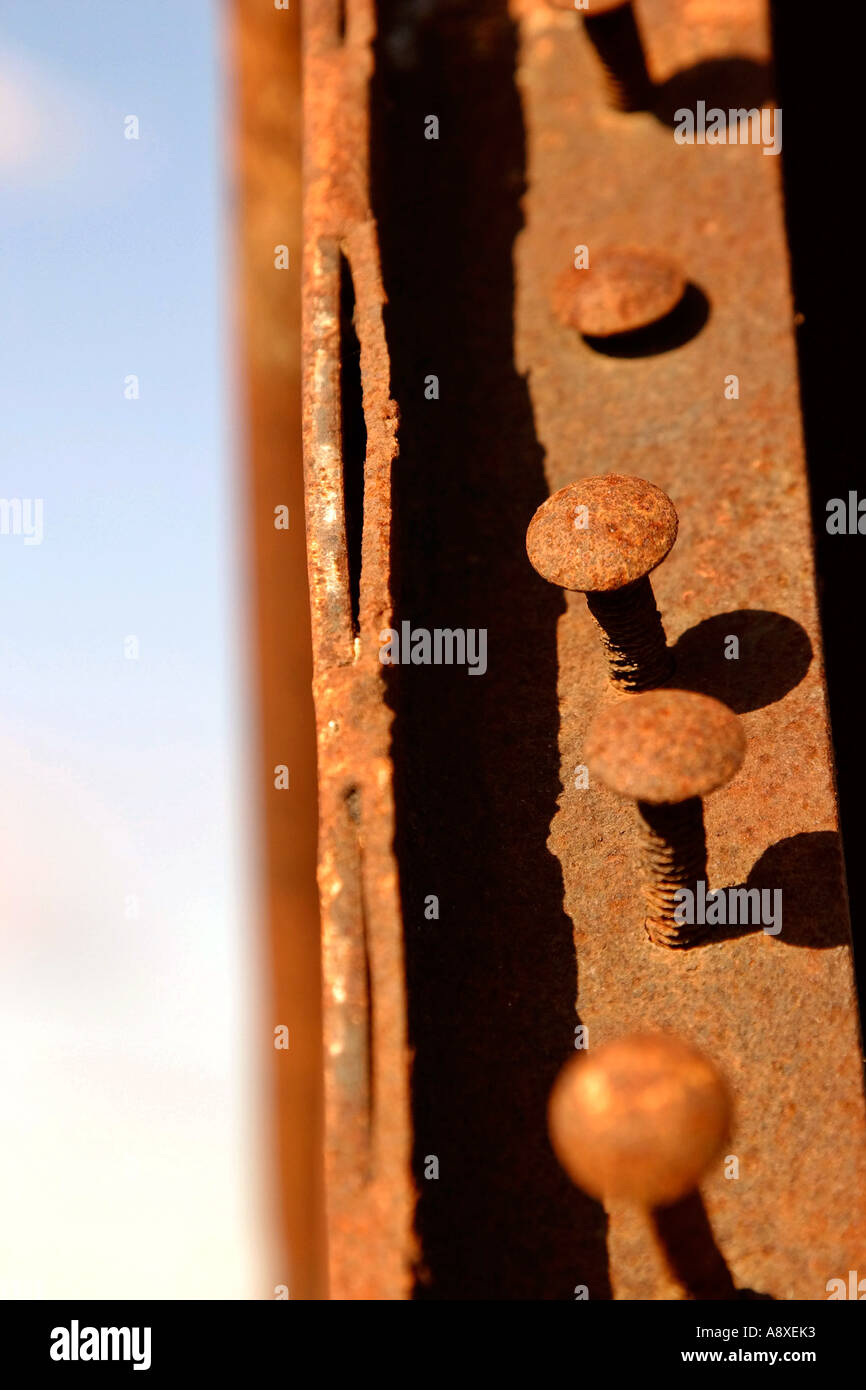 Rusting bolts on rusting metal Stock Photo - Alamy