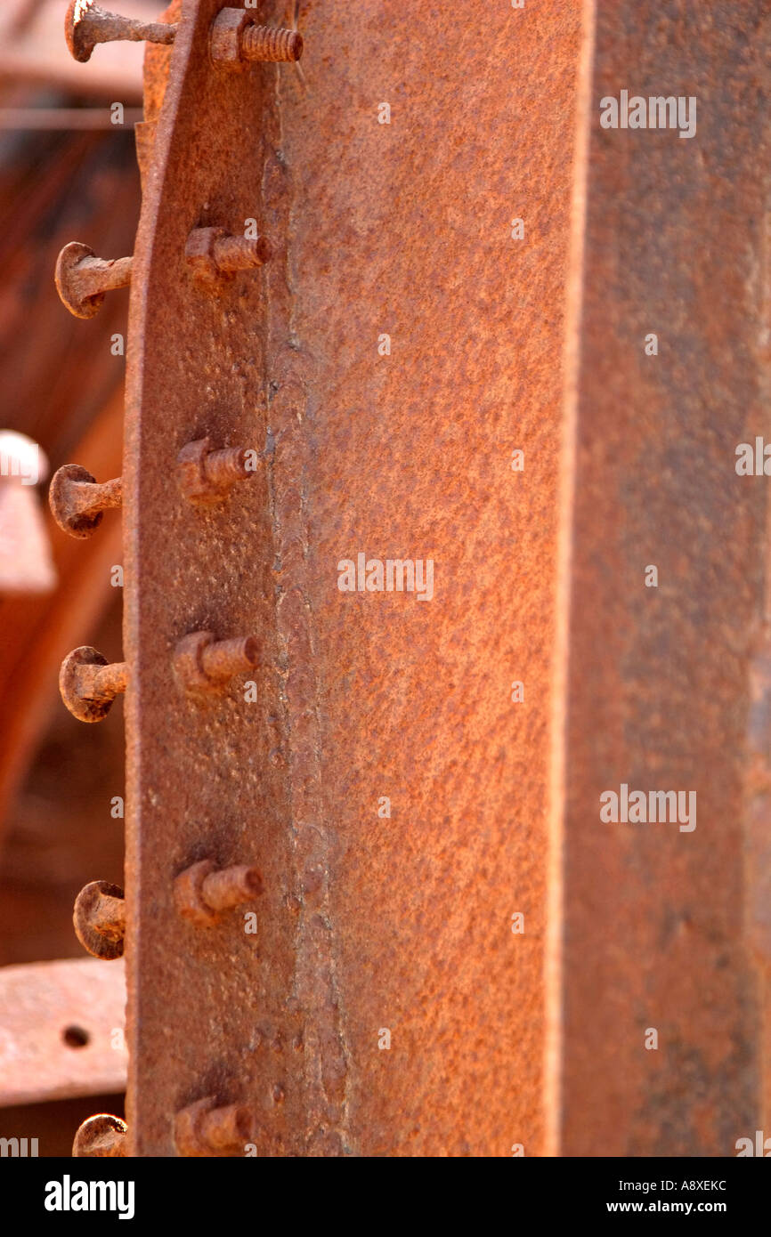 Rusting bolts om rusting metal Stock Photo - Alamy