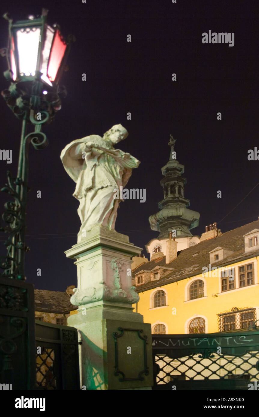 Bratislava at night with Michael Tower Stock Photo - Alamy