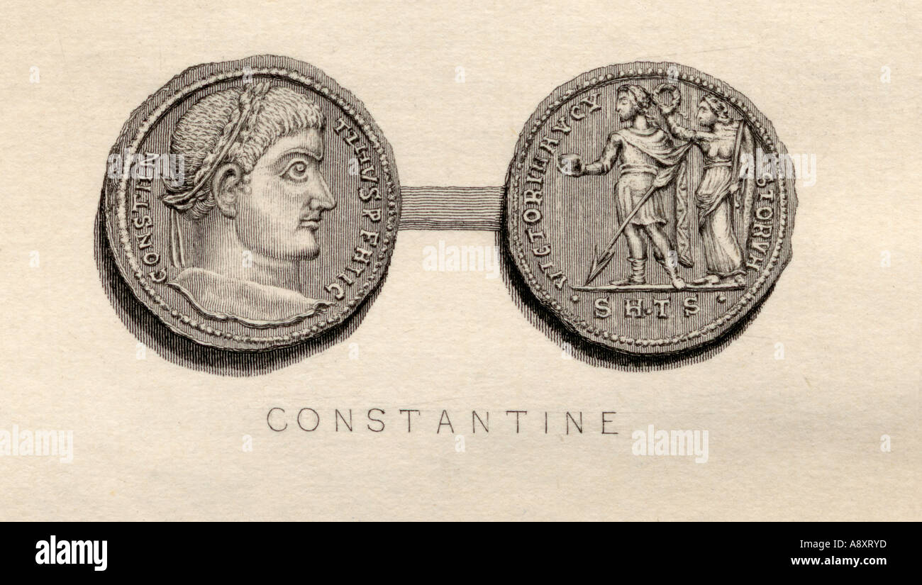 Coin from the time of Constantine I, Flavius Valerius Constantinus, AD ...