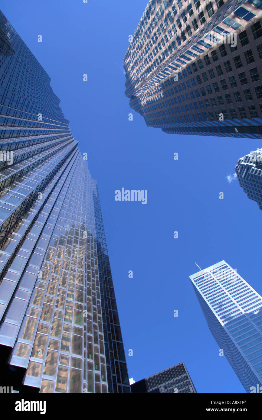vertical image, large glass buildings, downtown Stock Photo - Alamy