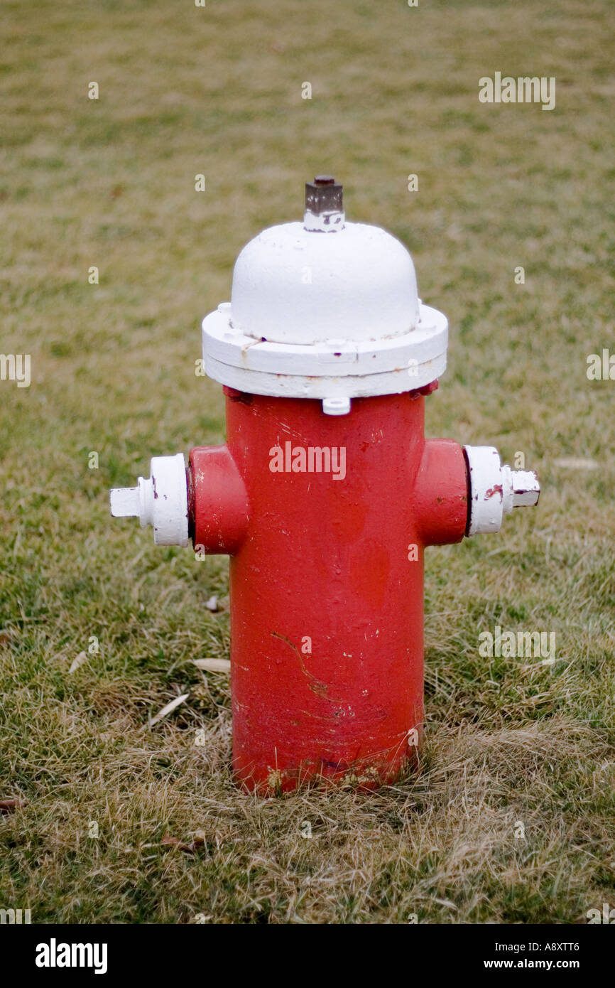 -red, white, water, hydrant, urban, vertical, water hydrant, emergency ...
