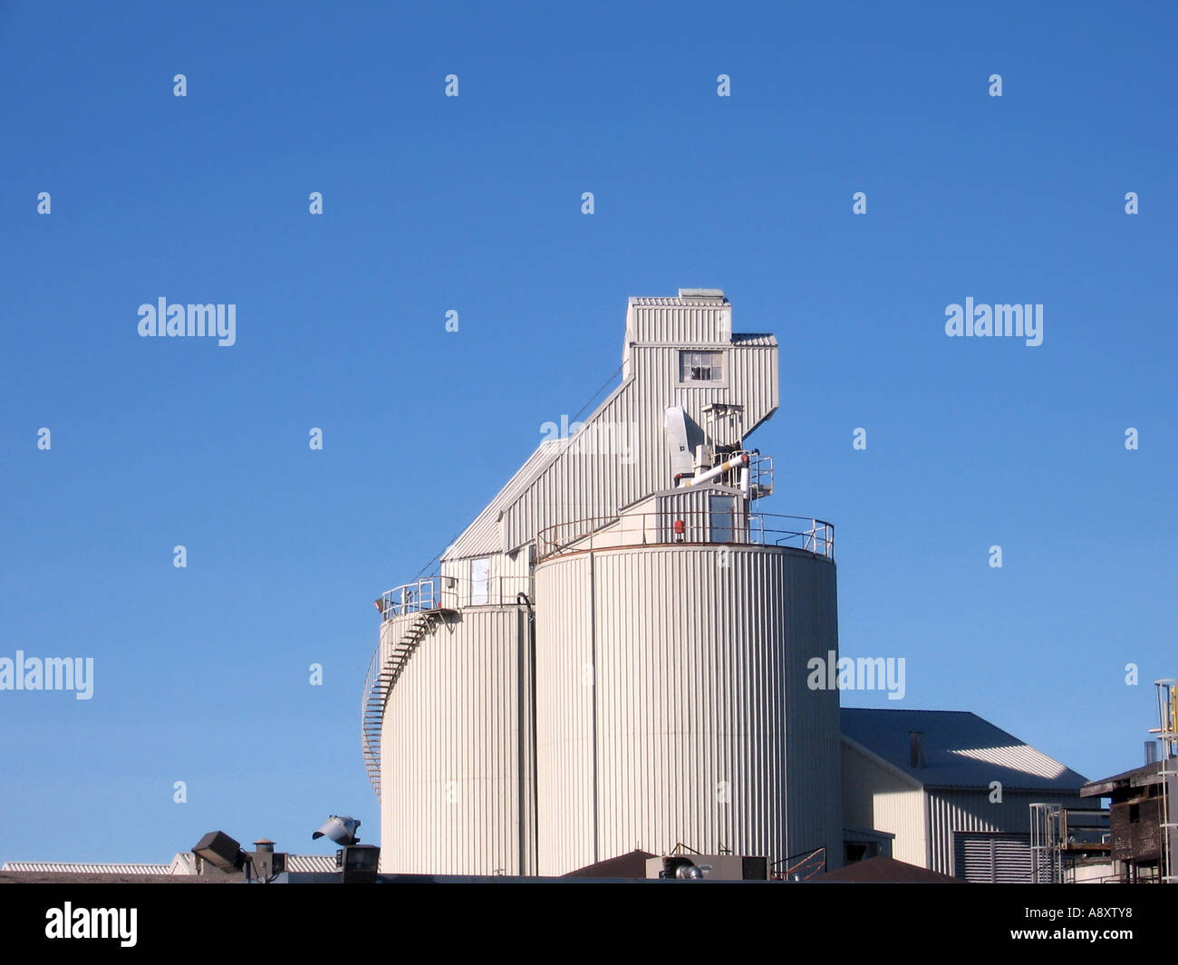Sillo in cement factory, for storing cement in ower form. Waiting to be ...