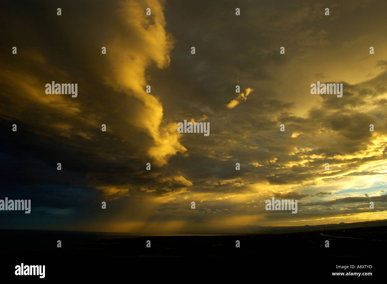 Sunrise and heavy rain showers The south Kohala coast The Big Island of ...