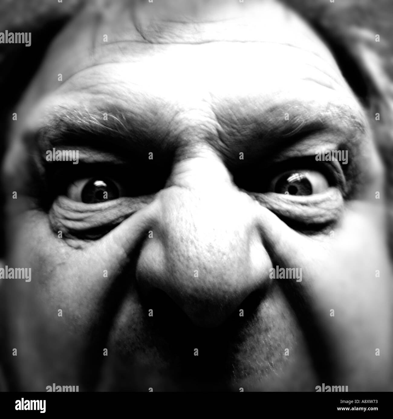 Anger glaring Black and White Stock Photos & Images - Alamy
