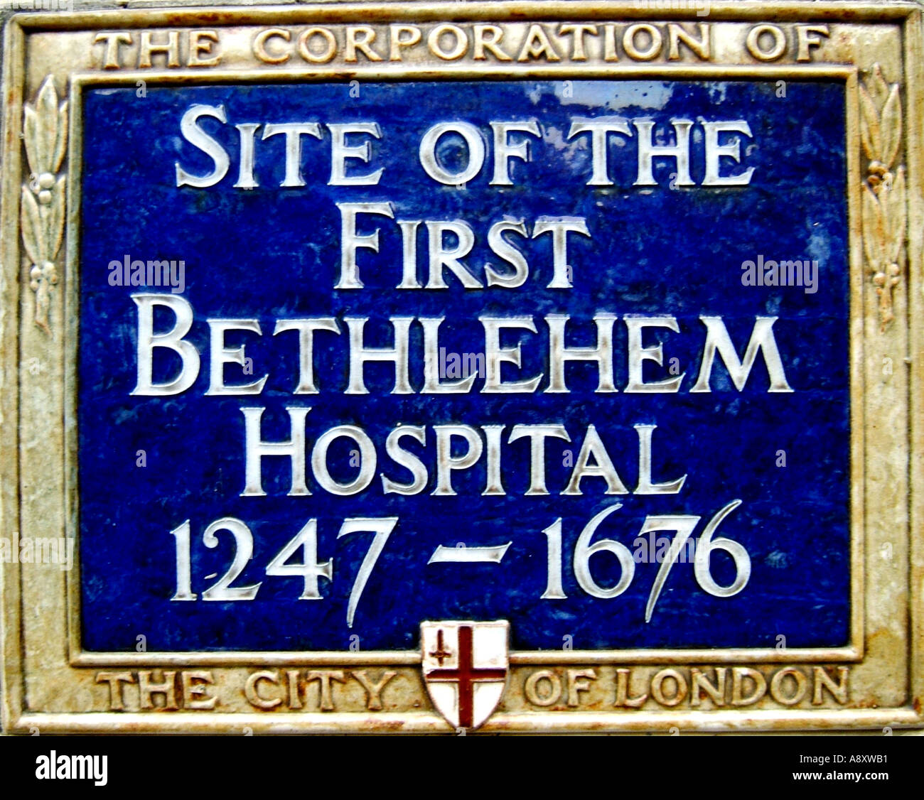 Bethlehem hospital sign Liverpool street London Stock Photo - Alamy