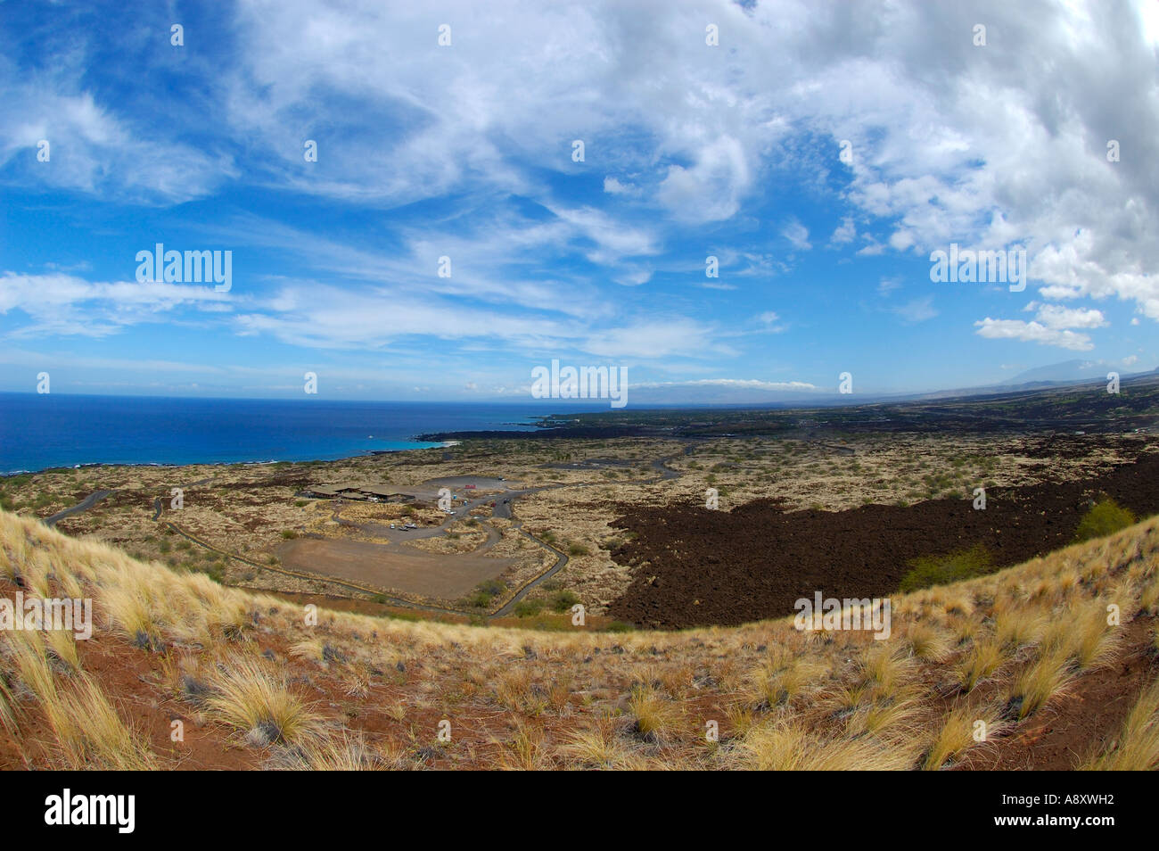 Kua Bay and the new development Mauna Kea and Kohala volcanoes in the ...