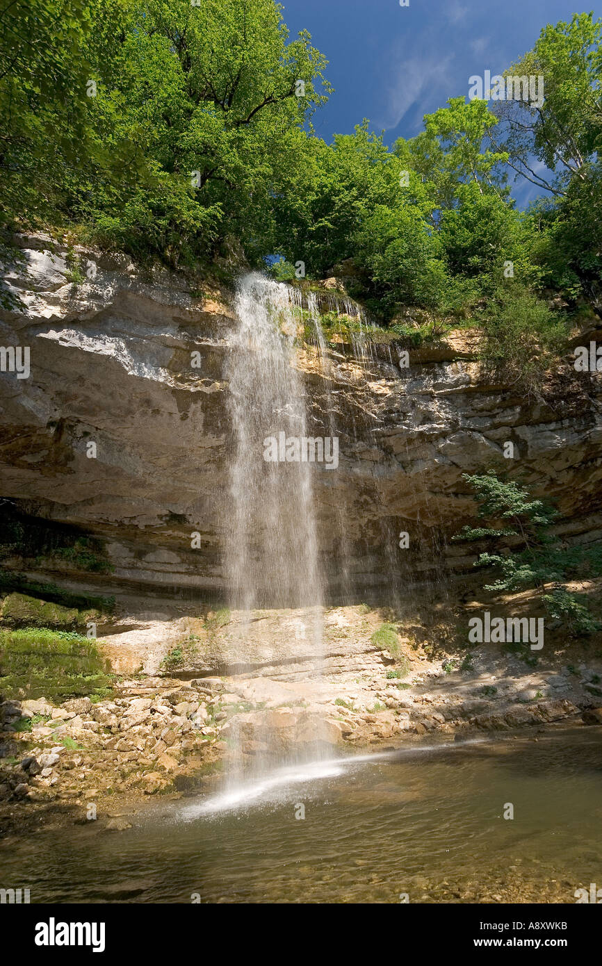 The Girard Falls in the valley of the Hérisson (France). Le Saut Girard ...