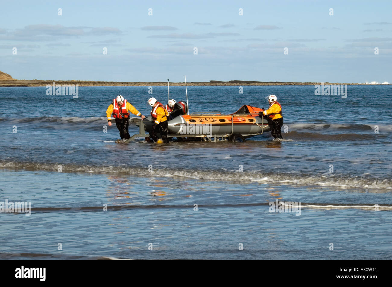 Offshore Lifeboat Returning to the station After an Exercise,on the ...