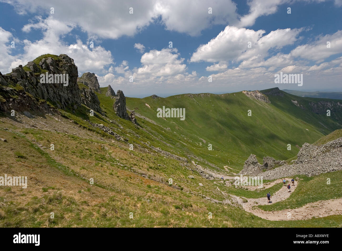 Overview of a valley from the vantage of the Sancy Massif (France). Vue ...