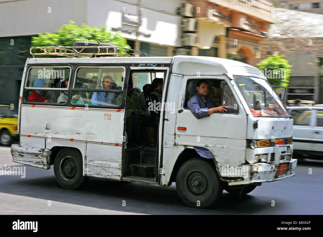 Bus in Downtown Cairo Stock Photo - Alamy