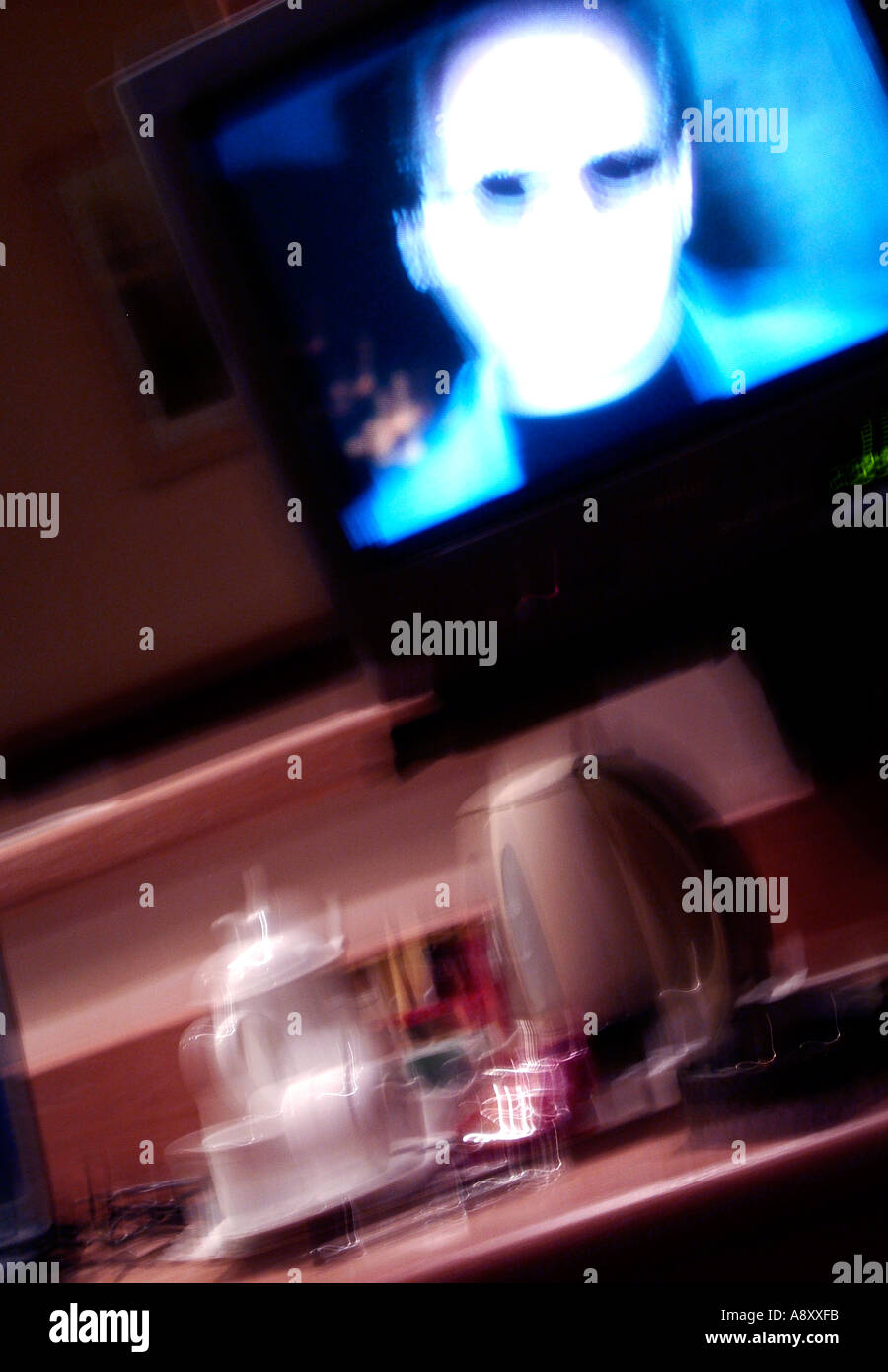 abstract woman on TV screen Stock Photo - Alamy