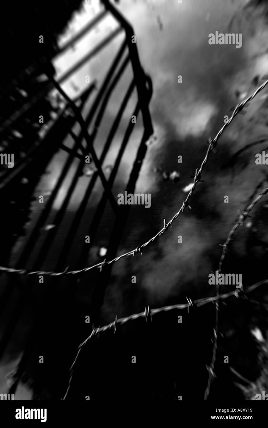 Landscape railing Black and White Stock Photos & Images - Alamy