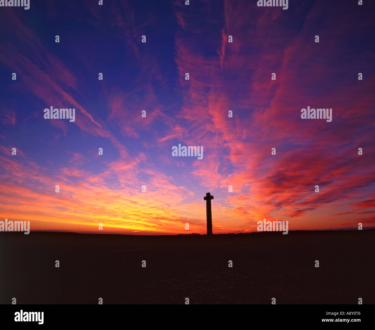 Young Ralph Cross at dawn, Westerdale Moor, North York Moors National ...