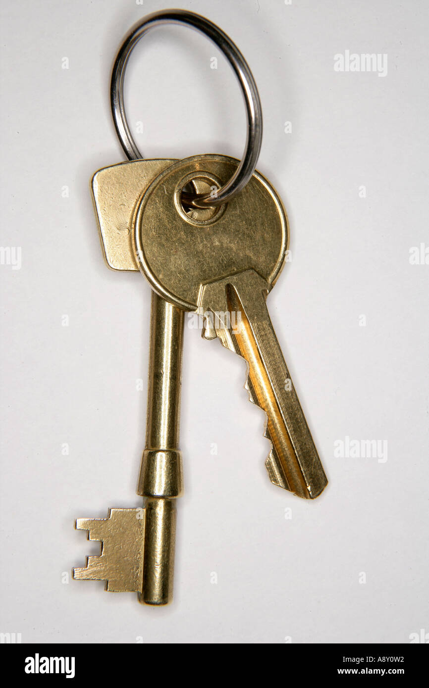 Keys on a white background Stock Photo - Alamy