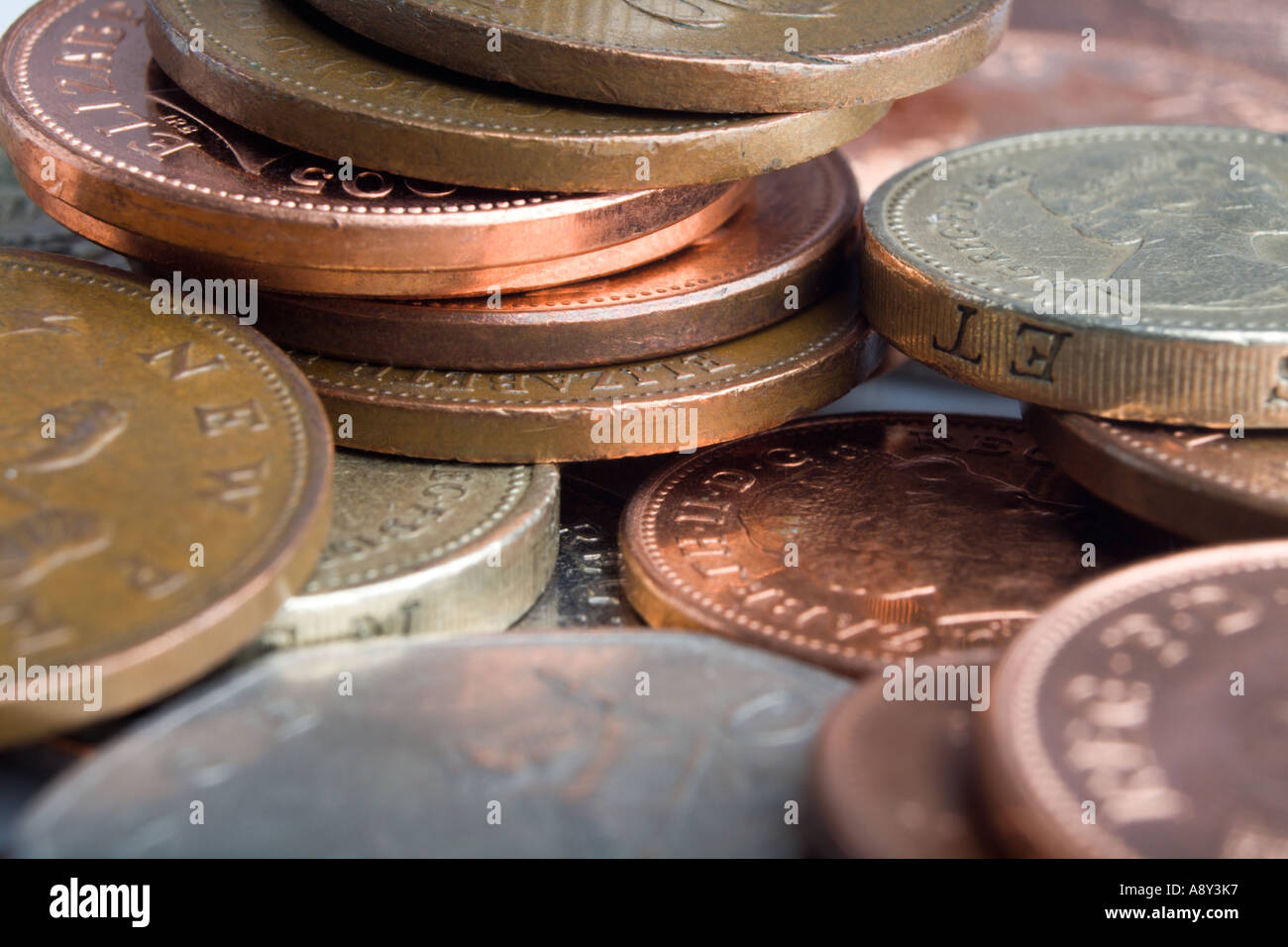 close up image of english money Stock Photo - Alamy