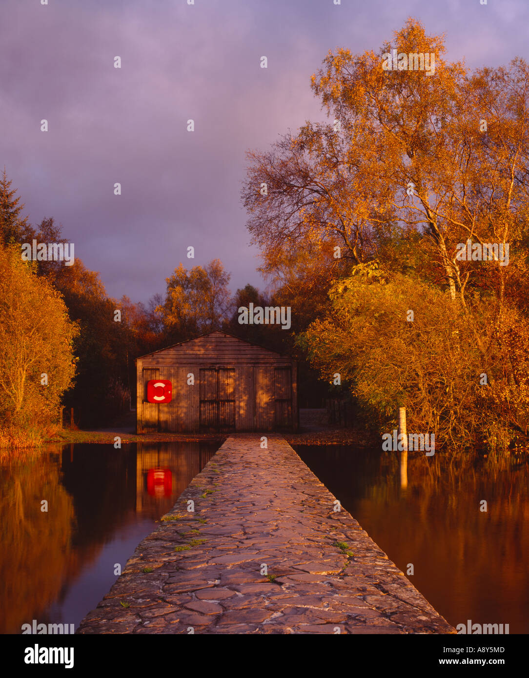 Boathouse beside the Lake of Menteith, Port of Menteith, Stirling ...