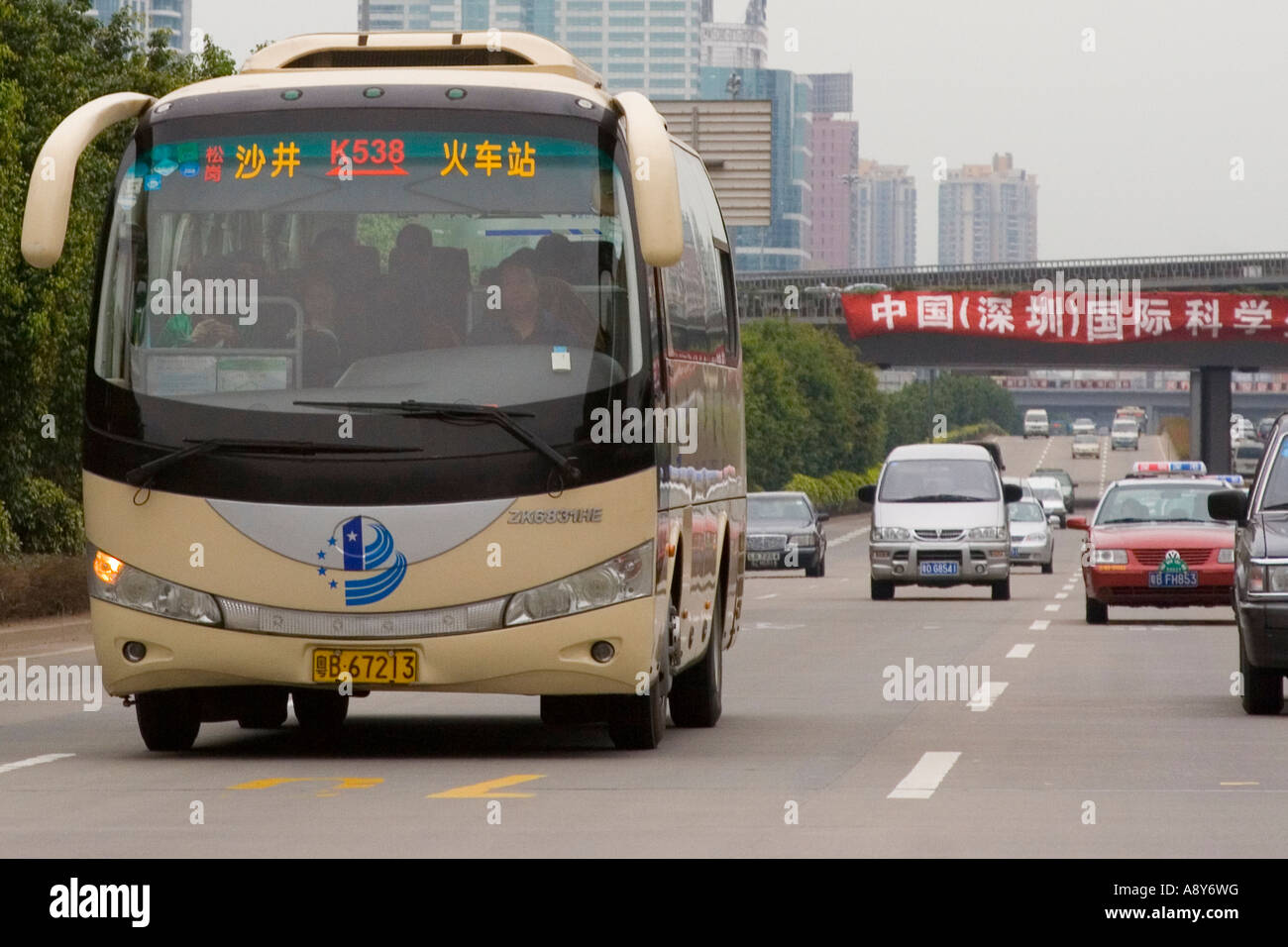 Long Distance Bus on Highway, Guangzhou, China Stock Photo - Alamy