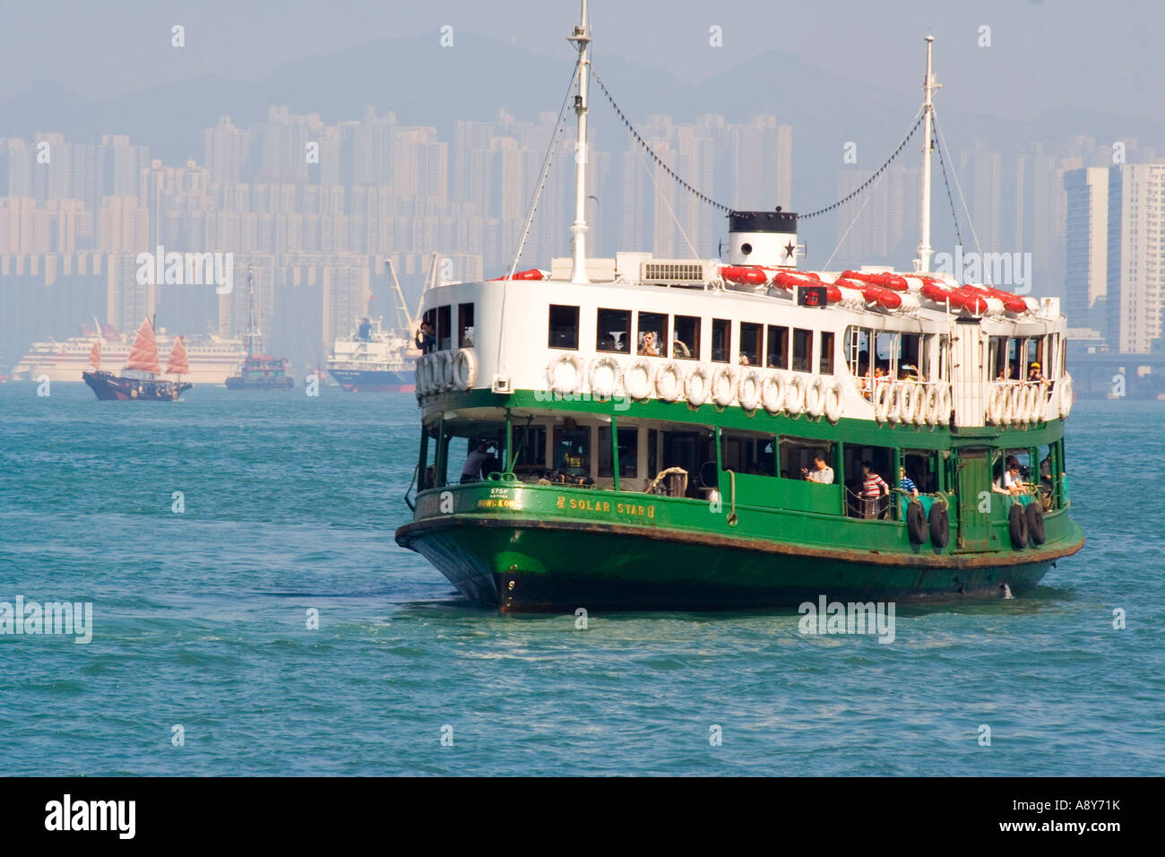 Solar Star Star Ferry with Duk Ling Chinese Junk Hong Kong China Stock ...