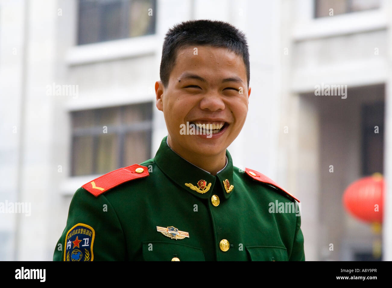 Young Uniformed Communist Chinese Army Soldier Shamian Island Guangzhou ...