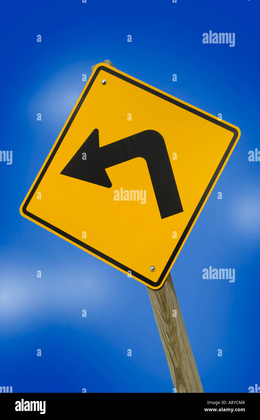 Left winding road symbol hi-res stock photography and images - Alamy