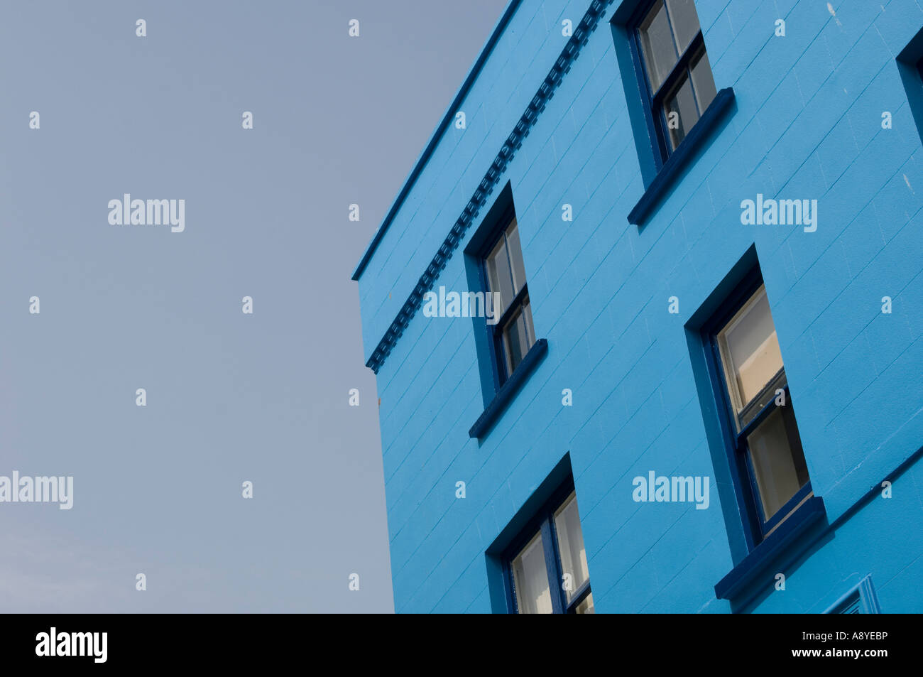tenby wales - deep blue painted facade of georgian town house Stock ...