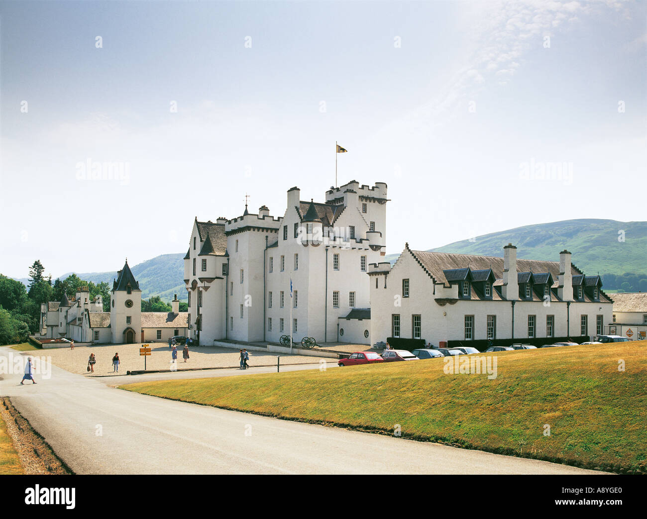 Blair Castle at Blair Atholl, Tayside, Scotland, UK. Home of the Duke ...