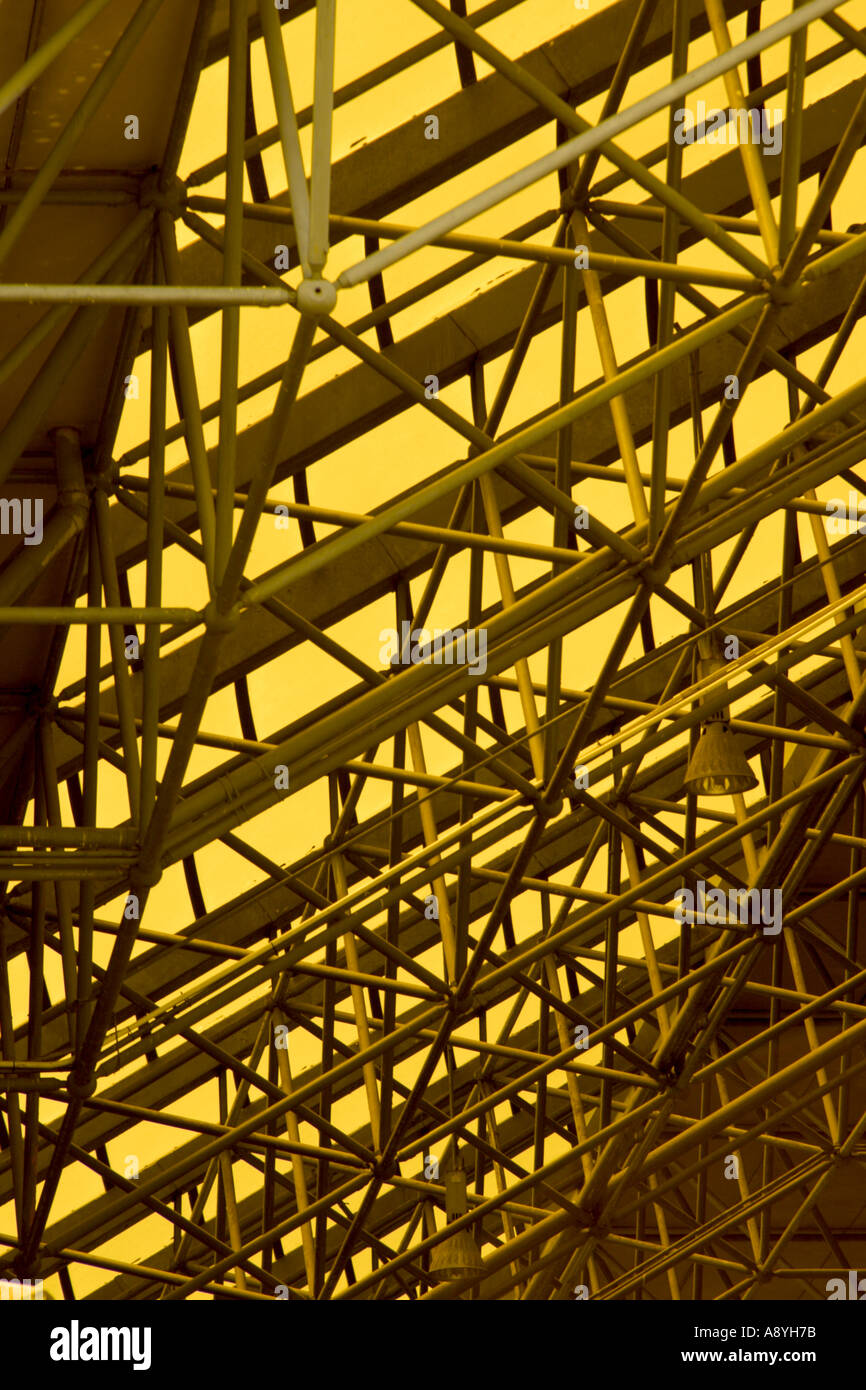 architecture building detail with many structure beams and lines Stock ...