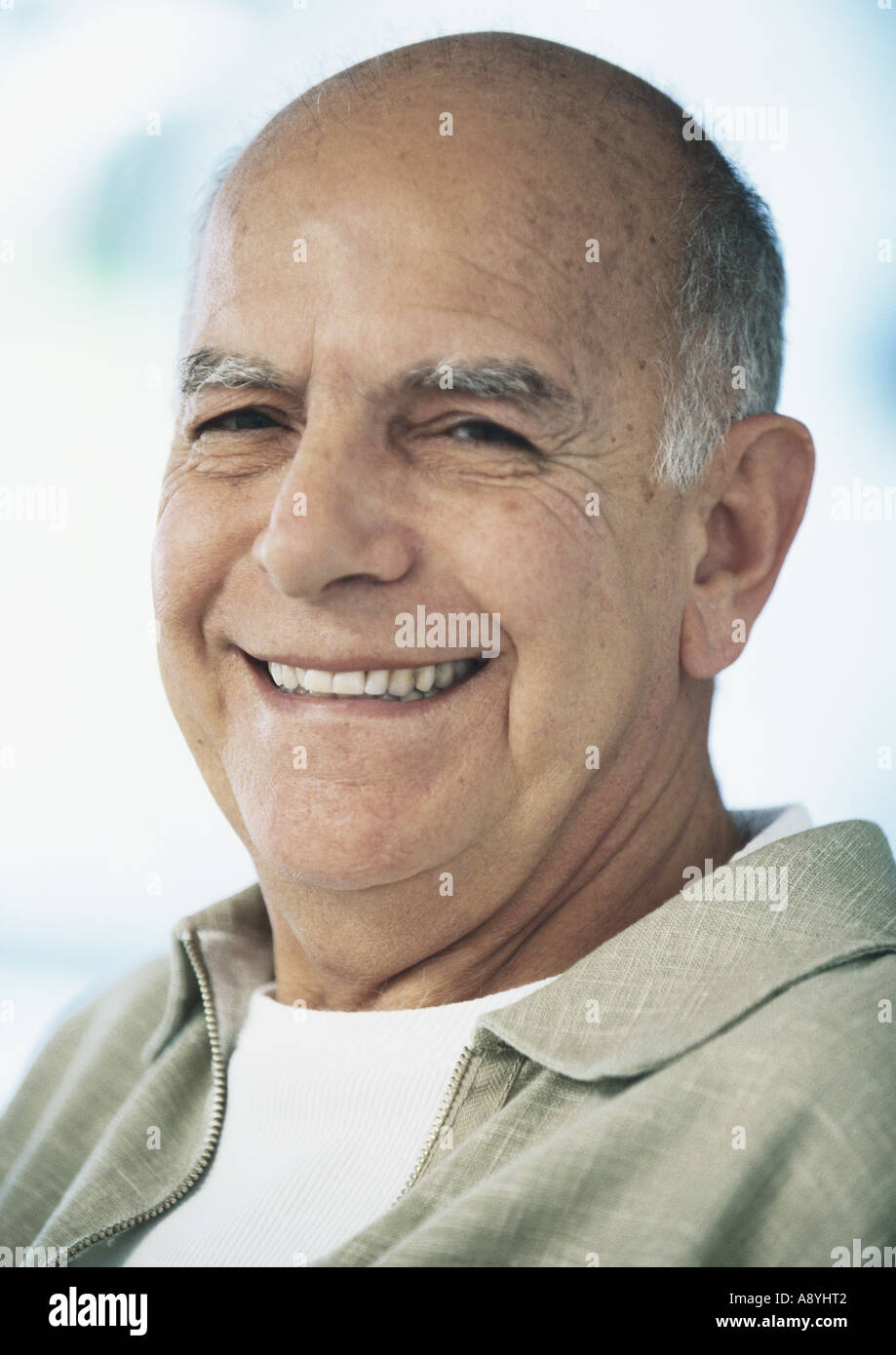 Senior man smiling Stock Photo - Alamy