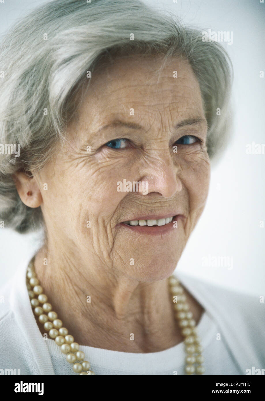Elderly woman smiling, portrait Stock Photo - Alamy Elderly woman smiling, portrait Stock Photo - Alamy