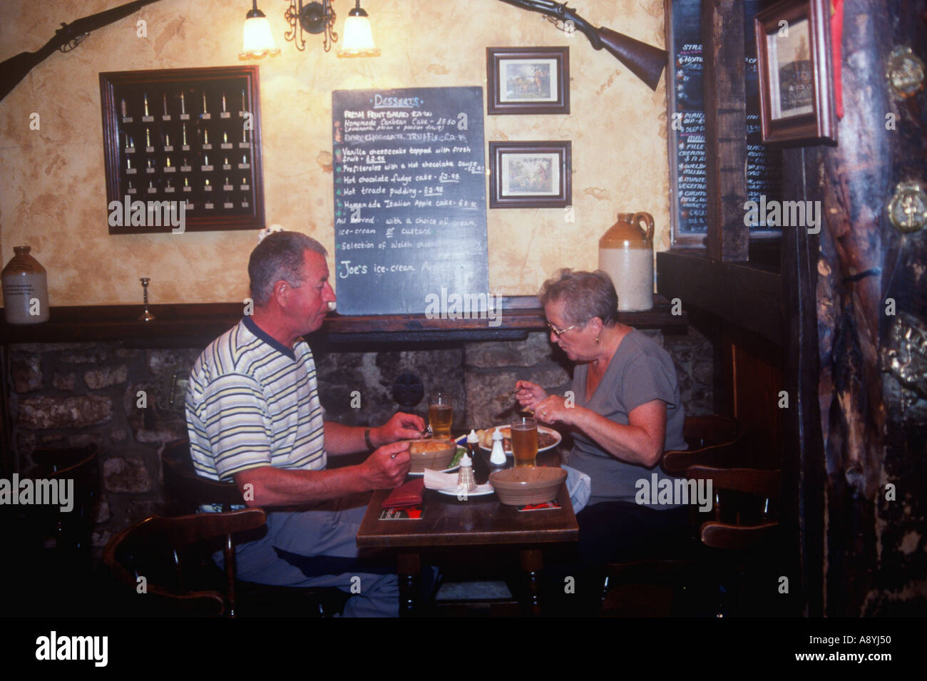 Interior of the King Arthur Pub Reynoldston Gower South Wales Stock ...
