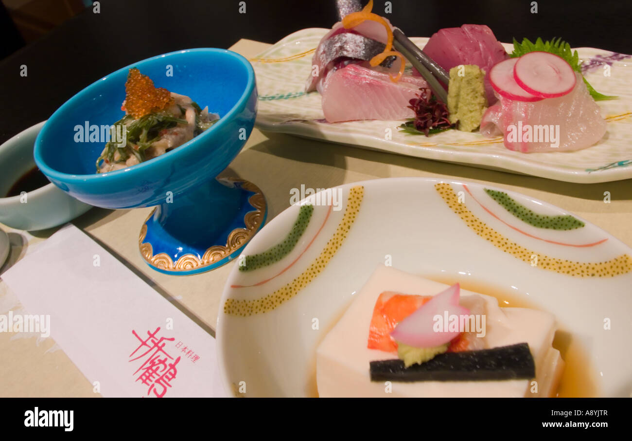 Japanese sashimi table setting Stock Photo - Alamy