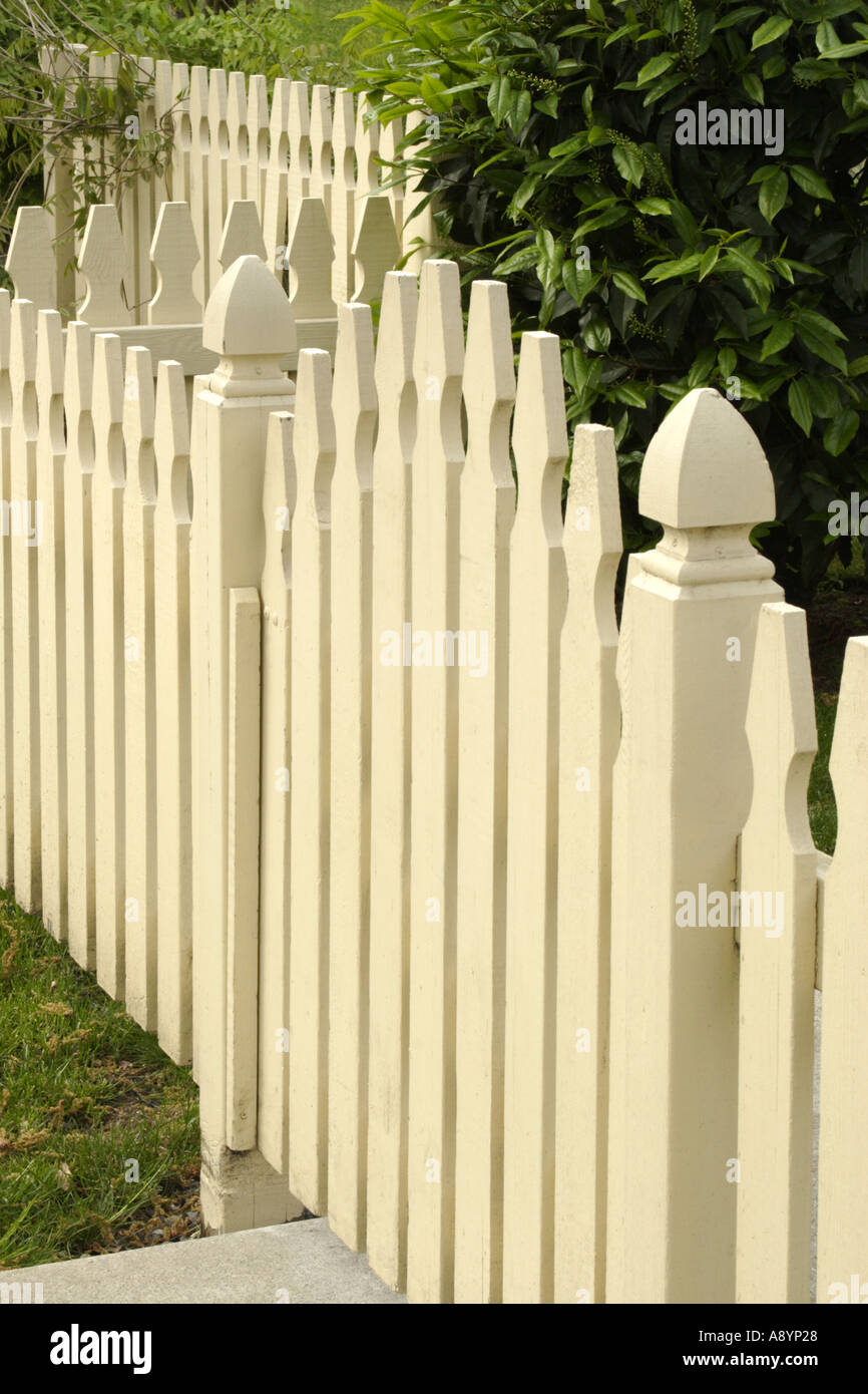 White Picket Fence Stock Photo - Alamy
