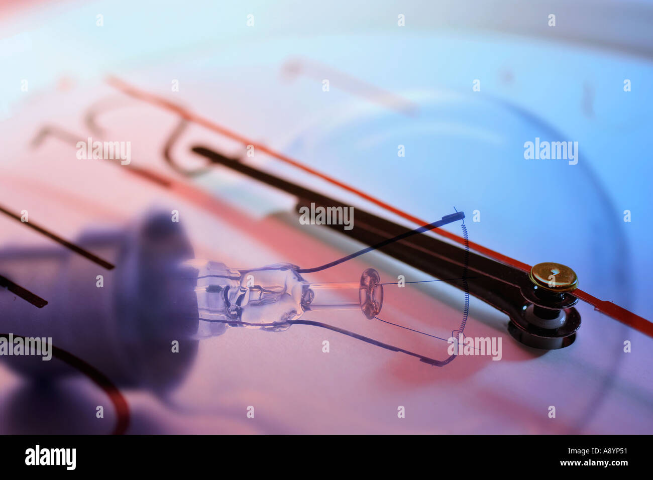 Clock and Light Bulb Stock Photo - Alamy