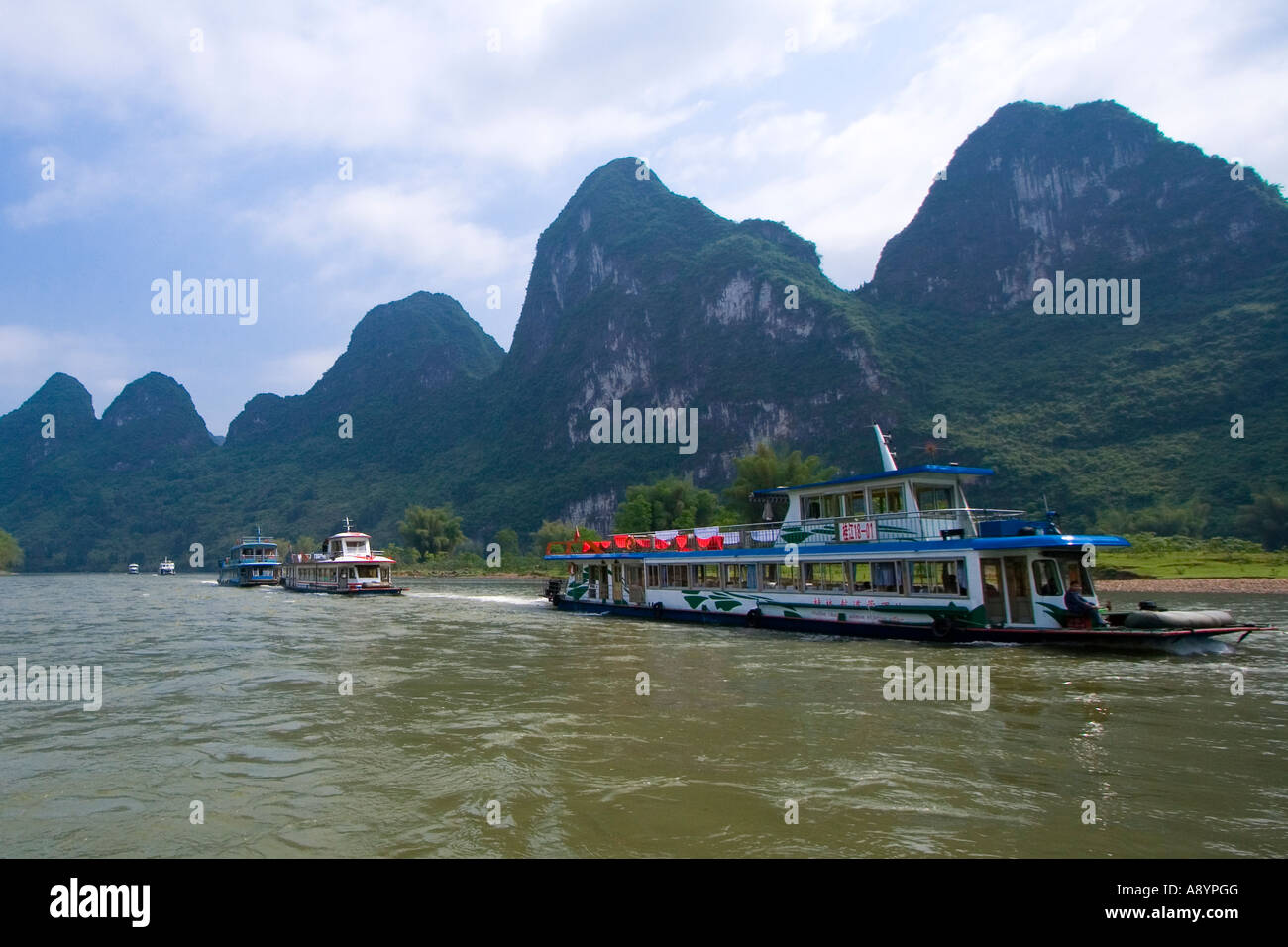 Tourist Passenger Ferry on the Li River in China Stock Photo - Alamy