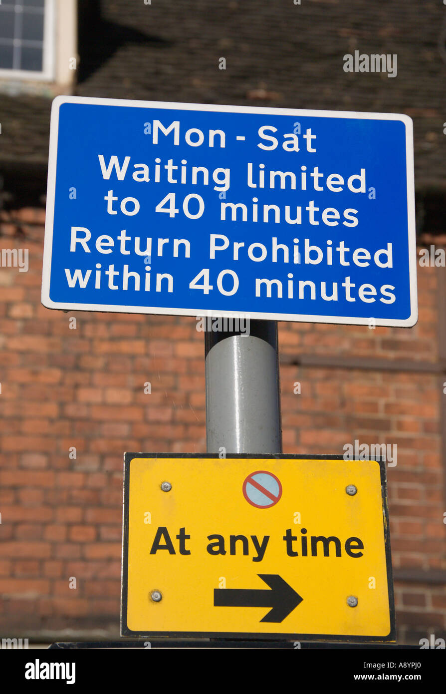 Parking Regulations Sign England Stock Photo - Alamy