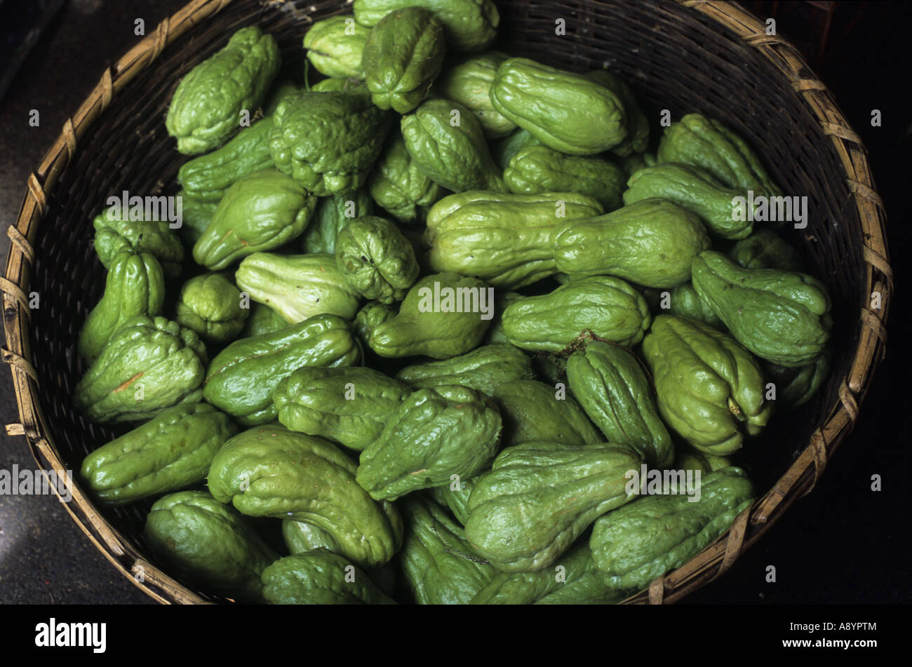 Chou Chou fruit in market of Saint Denis REUNION ISLAND Overseas ...